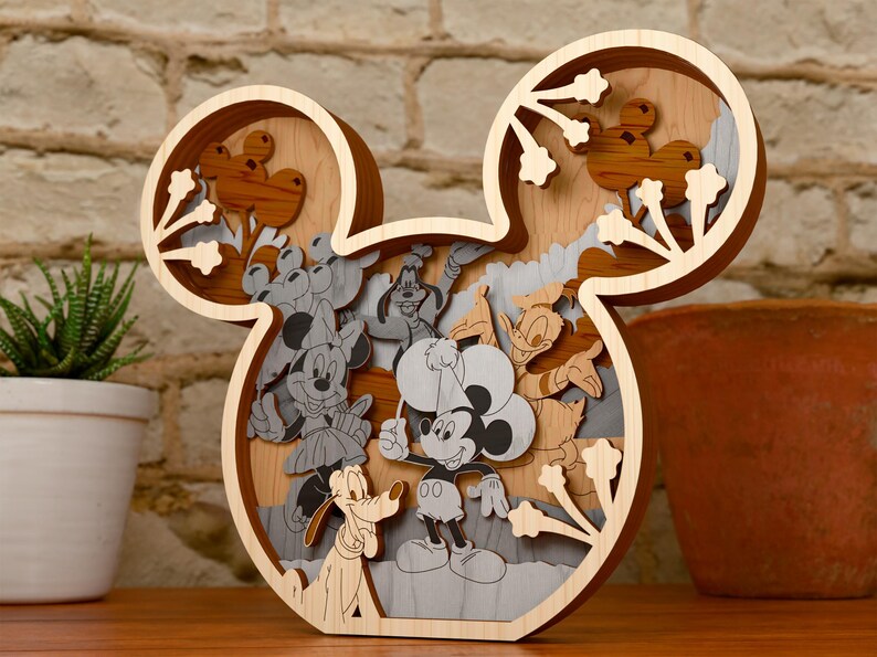 Mouse Head Laser Cut Files - 8 Layer Art Piece for Glowforge Svg - Etsy
