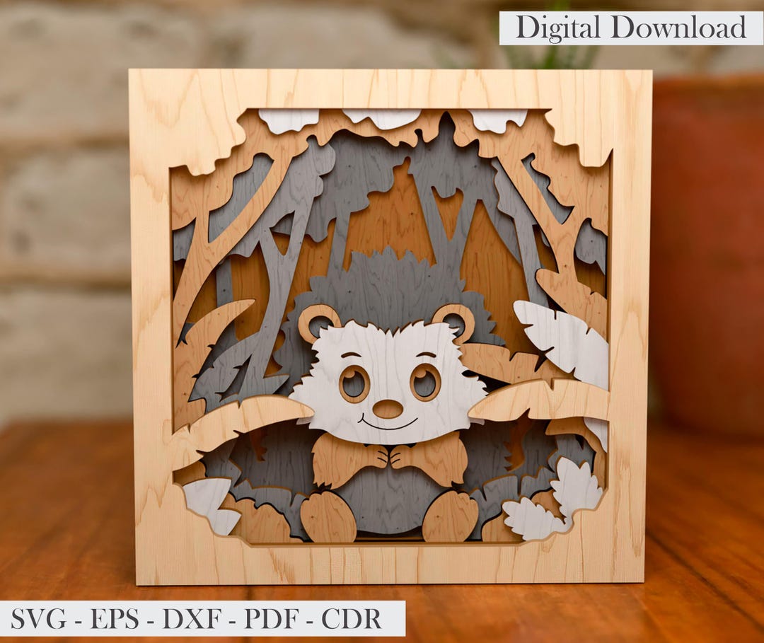 Multilayer Cute Hedgehog Laser SVG, Glowforge, Dxf - Etsy