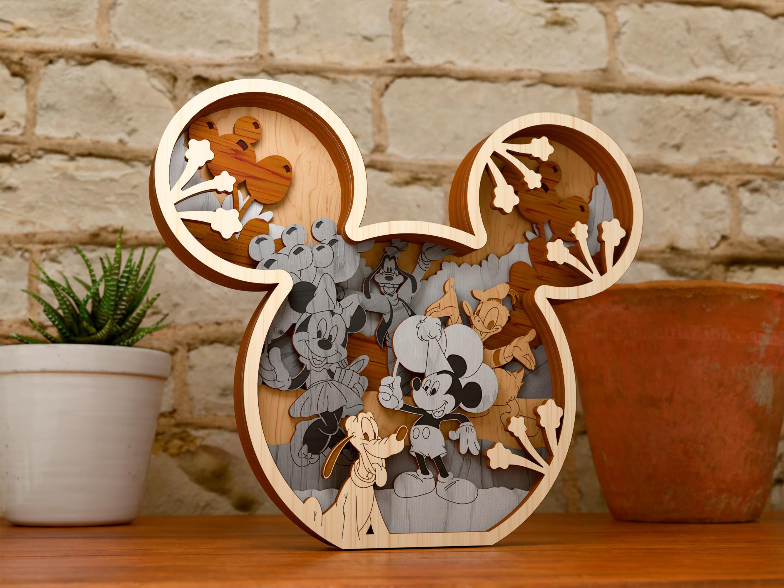 Mouse Head Laser Cut Files - 8 Layer Art Piece for Glowforge Svg - Etsy