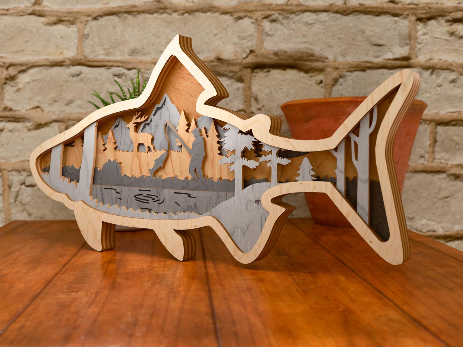 Bass Fishing Laser Cut Files - 7 Layer Art Piece for Svg - Etsy