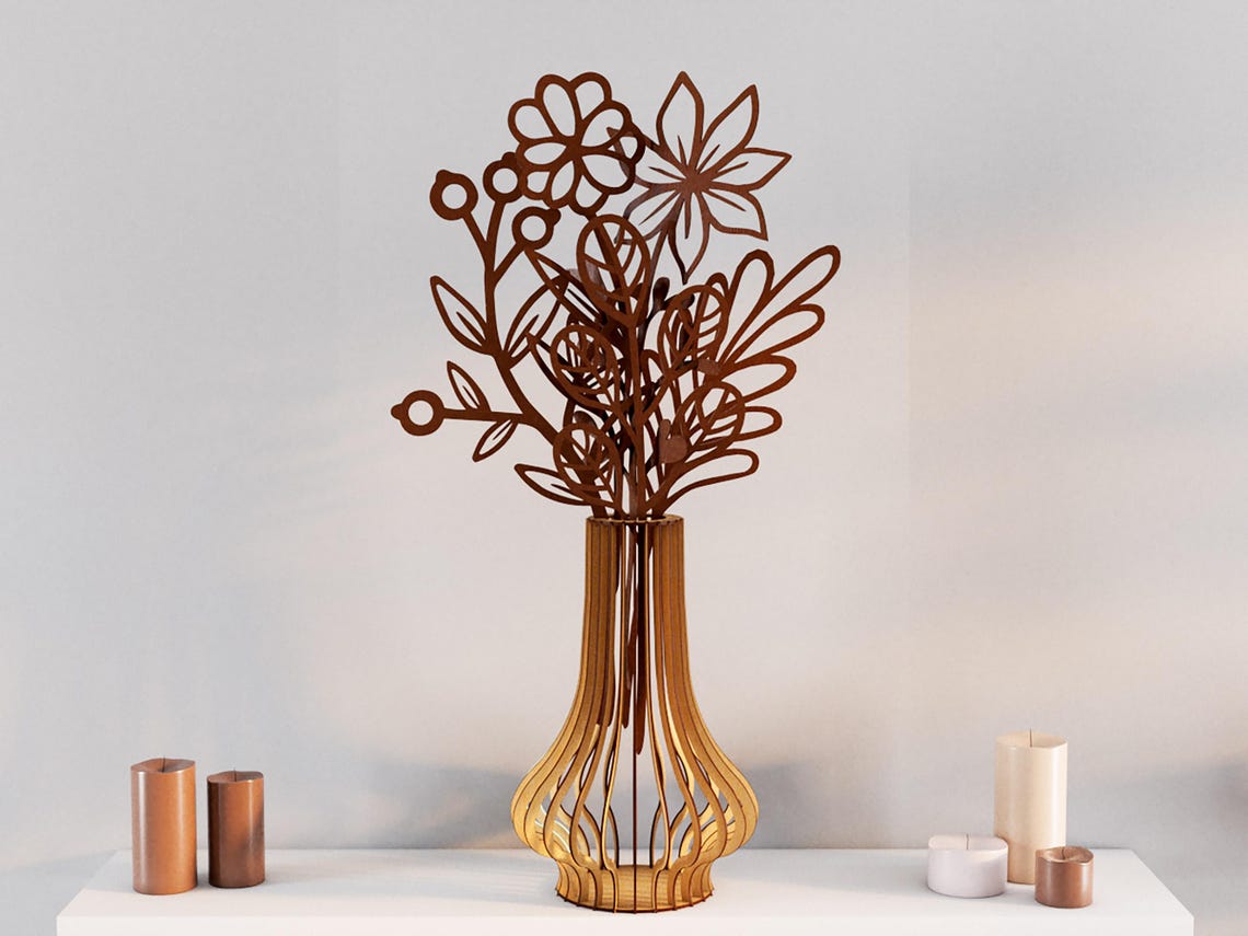 Flowers in Vase Svg Bundle Laser Cut File for Glowforge - Etsy