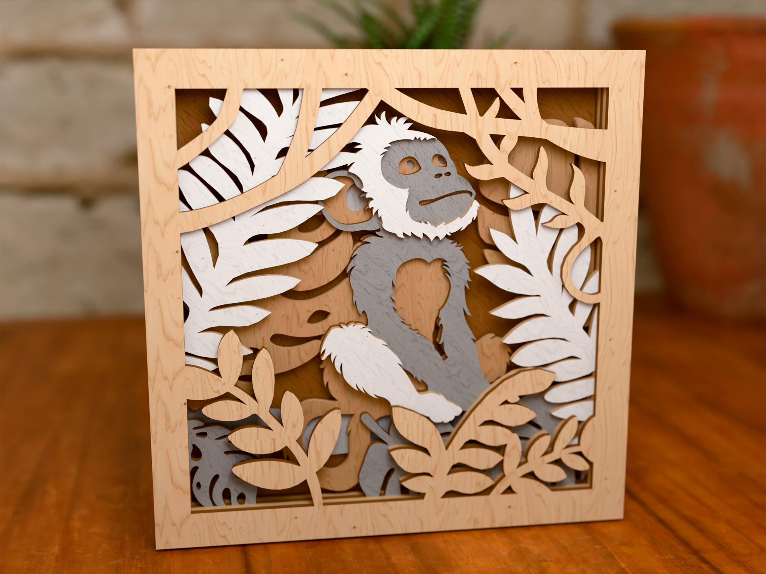 Multilayer Cute Monkey Laser SVG, Glowforge, Dxf - Etsy
