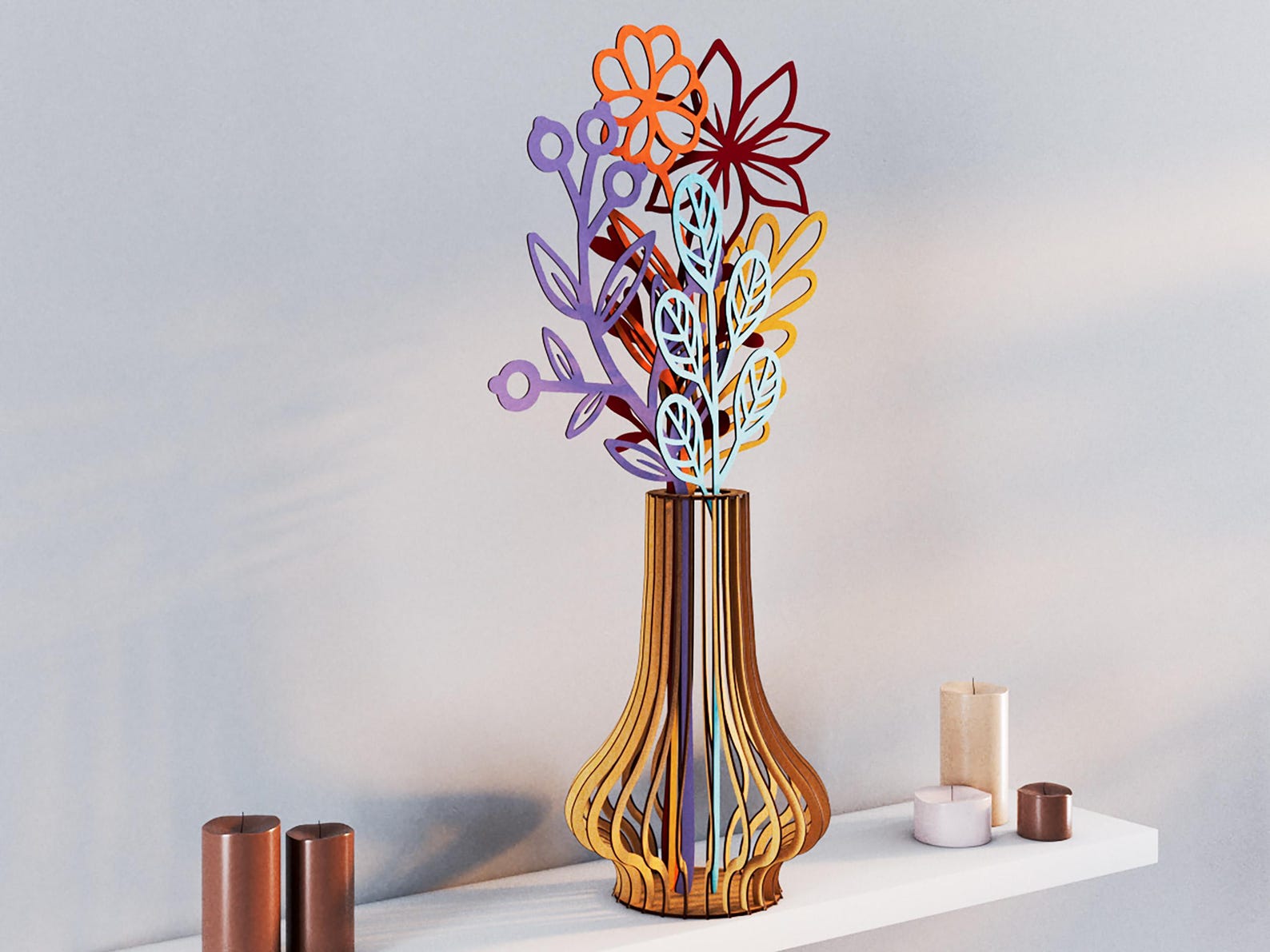Flowers in Vase Svg Bundle Laser Cut File for Glowforge - Etsy