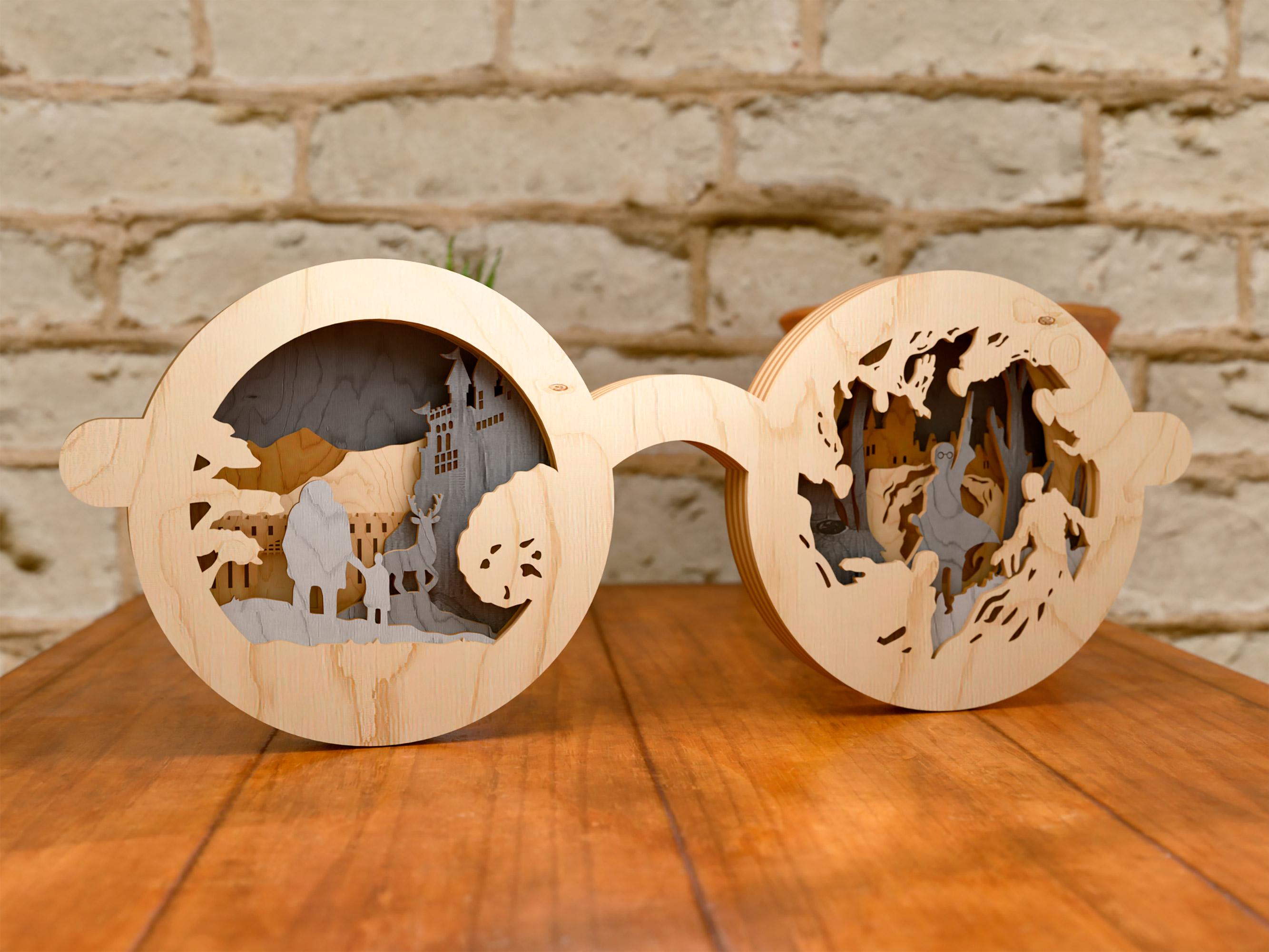 Wizard Glasses Laser Cut Files - 8 Layer Art Piece for Glowforge Svg - Etsy