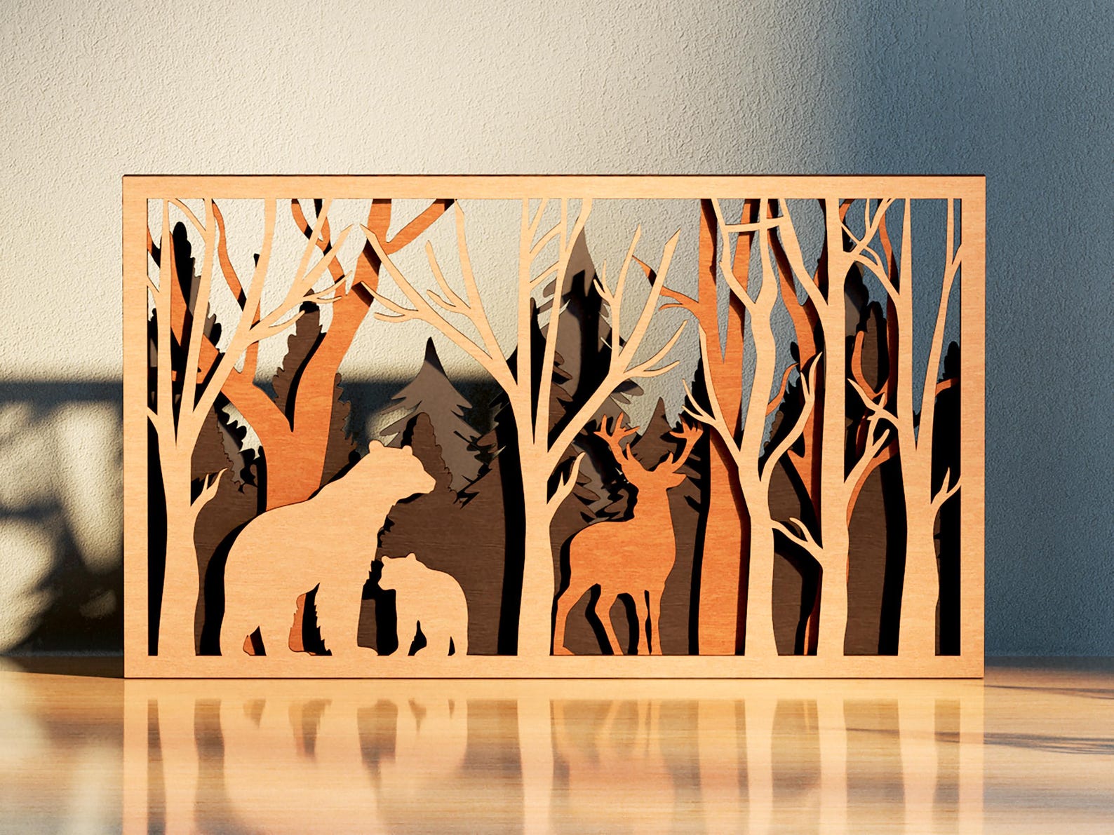 Layered Forest Design for Laser Cutting Svg, Forest Scene Laser Svg - Etsy