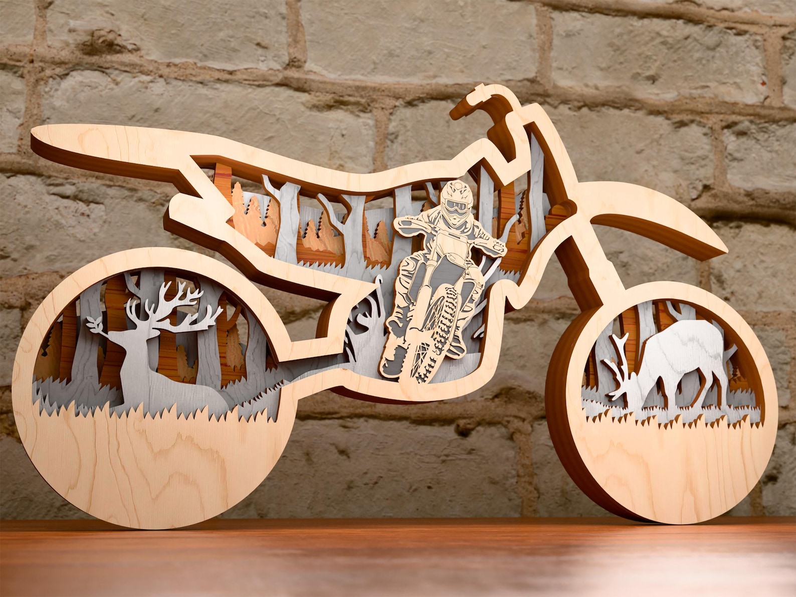 Motorcycle Laser Cut Files - 6 Layer Art Piece Svg - Etsy