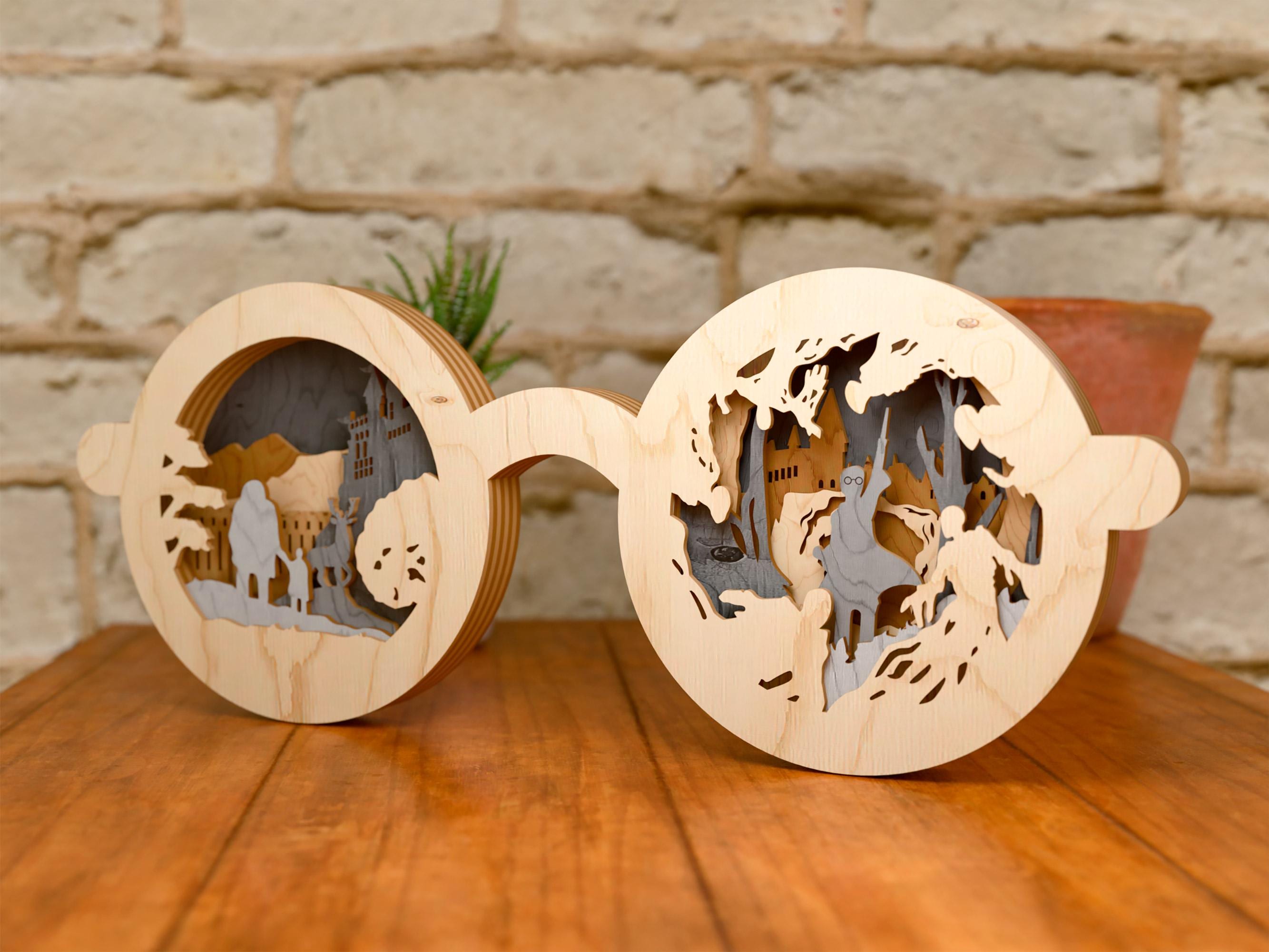 Wizard Glasses Laser Cut Files - 8 Layer Art Piece for Glowforge Svg - Etsy