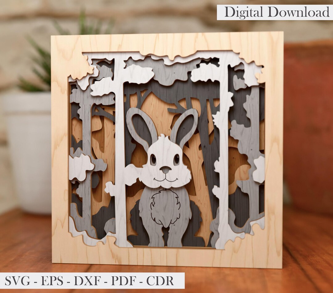 Multilayer Cute Hare Laser SVG, Glowforge, Dxf - Etsy