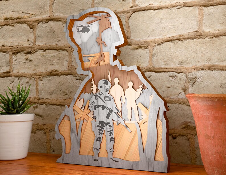 Soldier Laser Cut Files - 8 Layer Art Piece for Glowforge Svg - Etsy