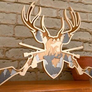 Deer Hunting Laser Cut Files, Rifle 6 Layers Svg - Etsy
