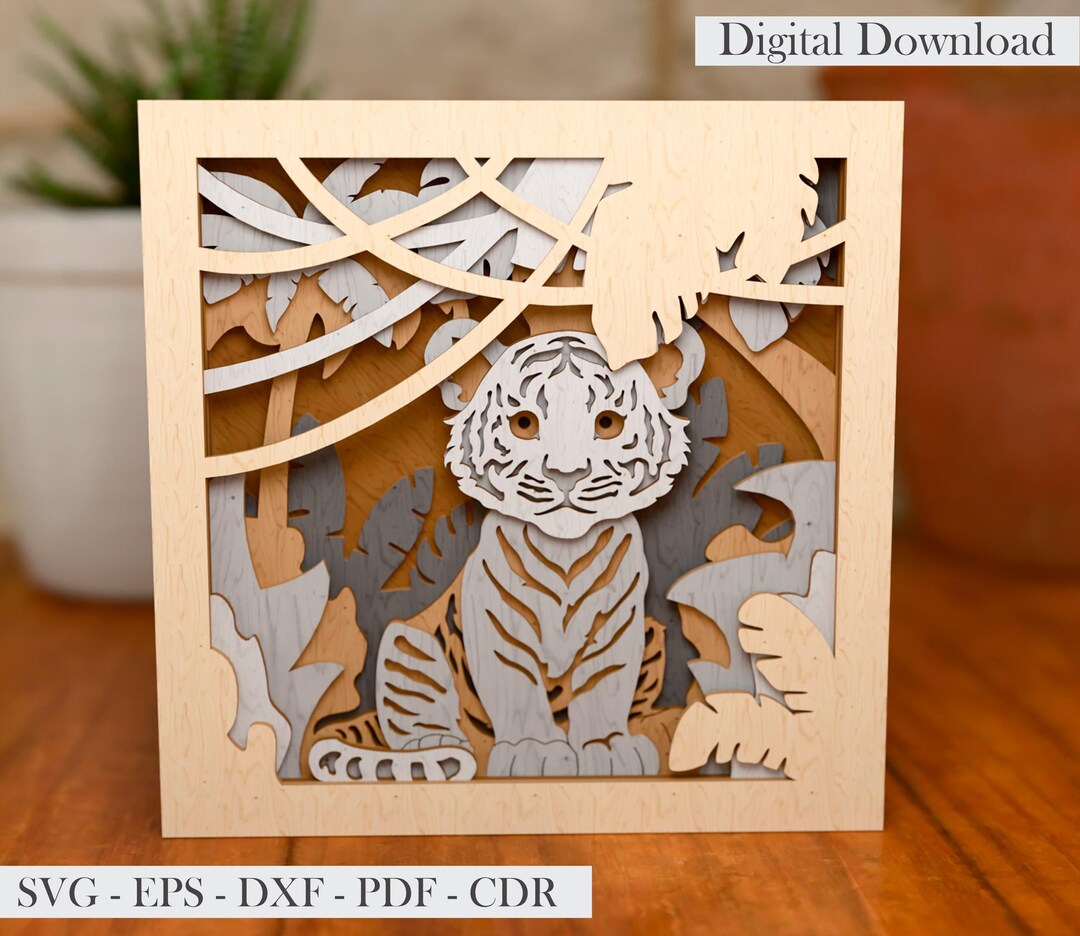 Multilayer Cute Tiger Laser SVG, Glowforge, Dxf - Etsy