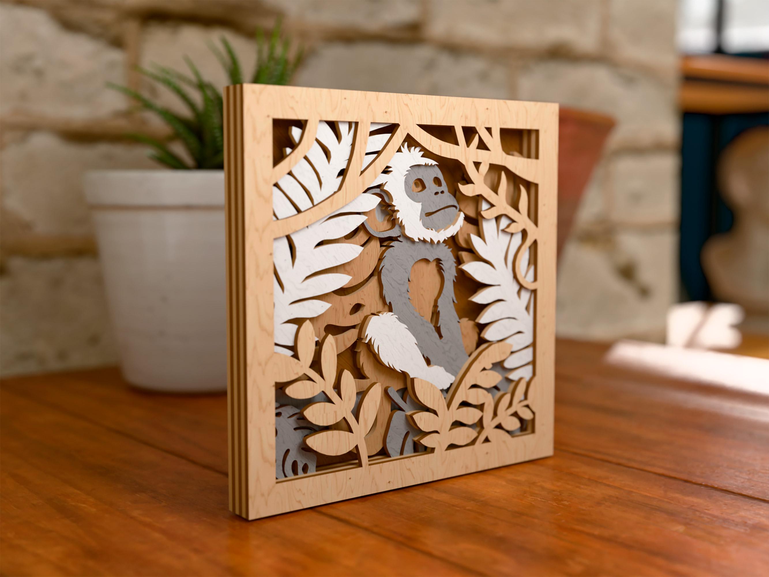 Multilayer Cute Monkey Laser SVG, Glowforge, Dxf - Etsy