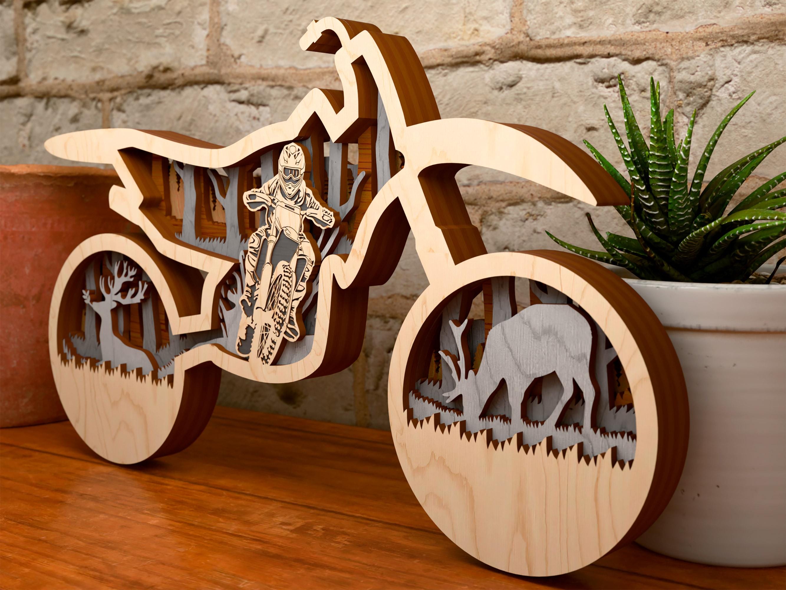 Motorcycle Laser Cut Files - 6 Layer Art Piece Svg - Etsy