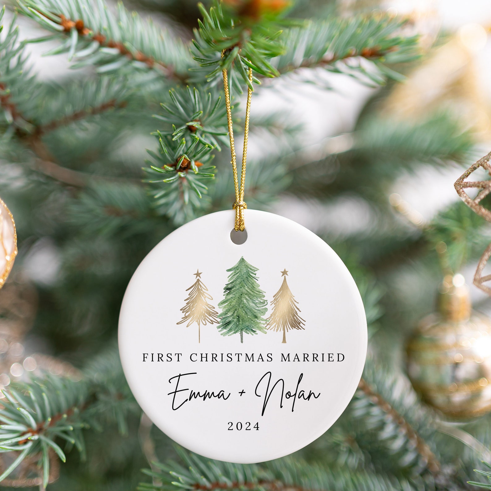 First Christmas Married Ornament Personalized Gift for Couple Custom ...