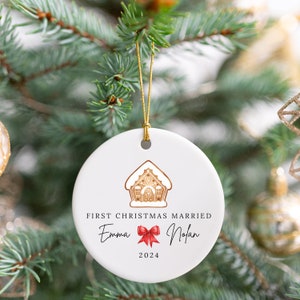 First Christmas Married Ornament Personalized Gift for Couple Custom ...
