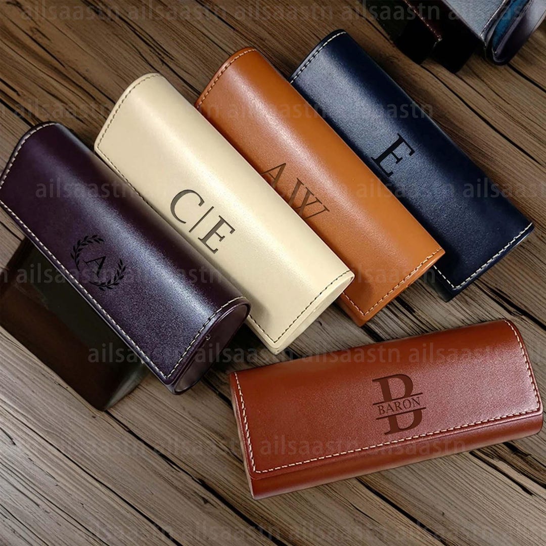 Personalized Leather Glasses Case, Leather Glasses & Sunglass Case ...