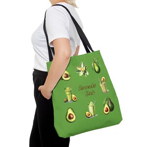 Avocado Club Tote Bag, Spun Polyester, Multiple Handle Colors - Etsy