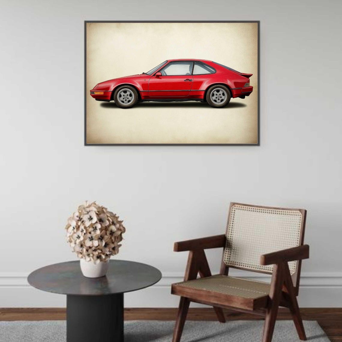 Vintage Red Porsche 944 Printable Art | Classic Sports Car Wall Decor ...