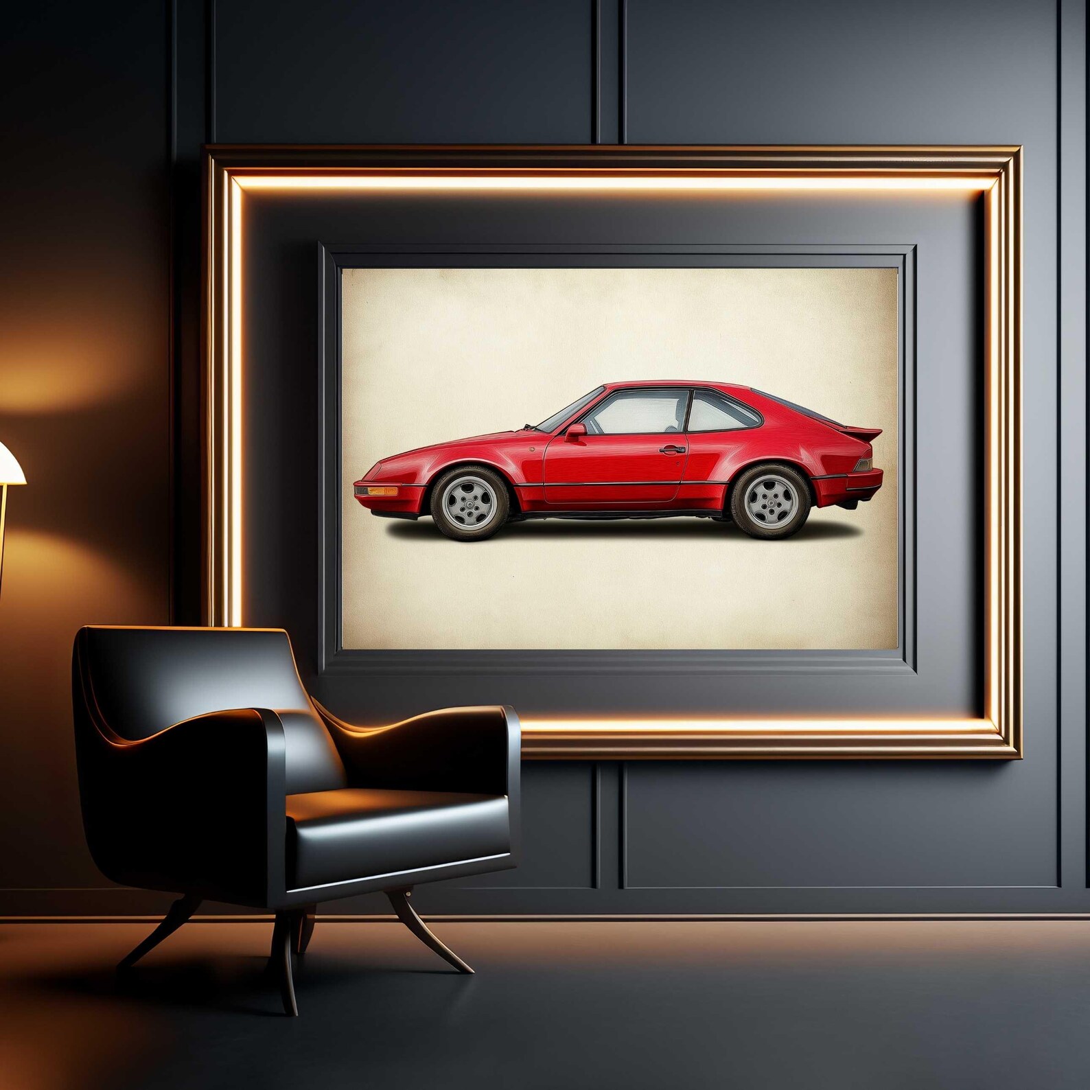 Vintage Red Porsche 944 Printable Art | Classic Sports Car Wall Decor ...