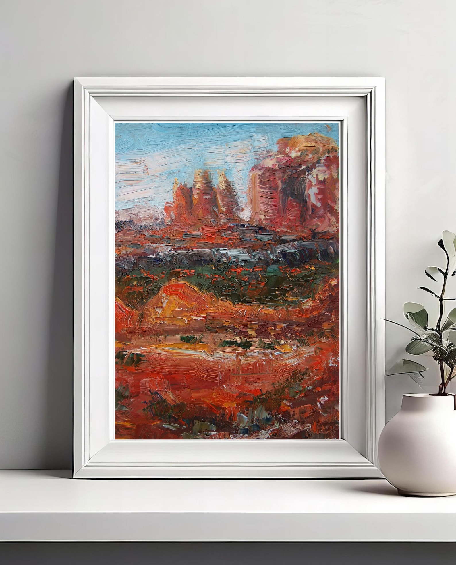 Arizona Art - Sedona Red Rocks Desert Landscape Oil Painting on ...