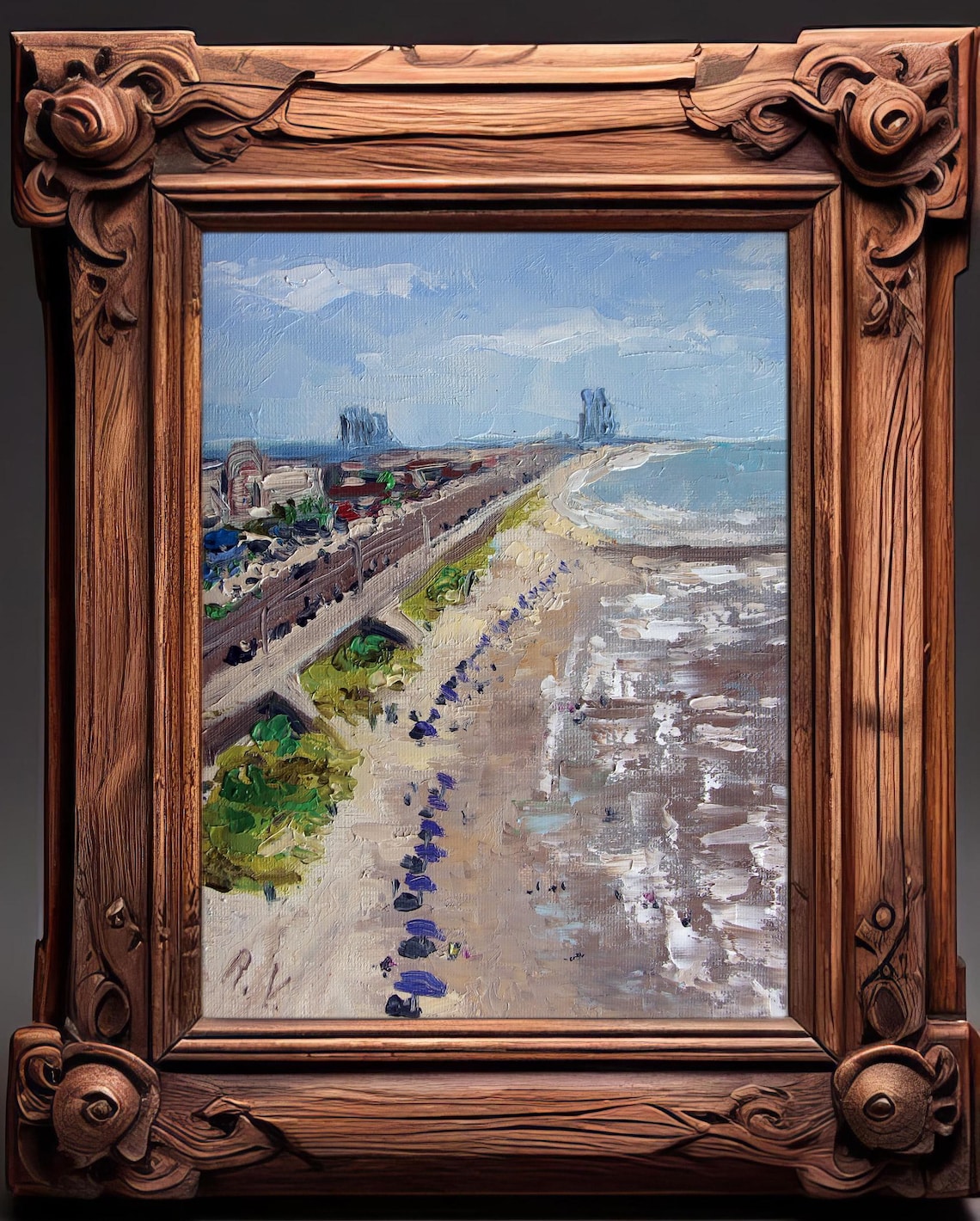 Galveston Oil Painting Handmade - Real Art for Texas Lovers, Nice Gift ...