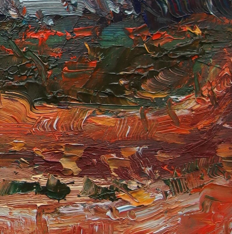 Arizona Art Sedona Red Rocks Desert Landscape Oil Painting on Cardboard ...