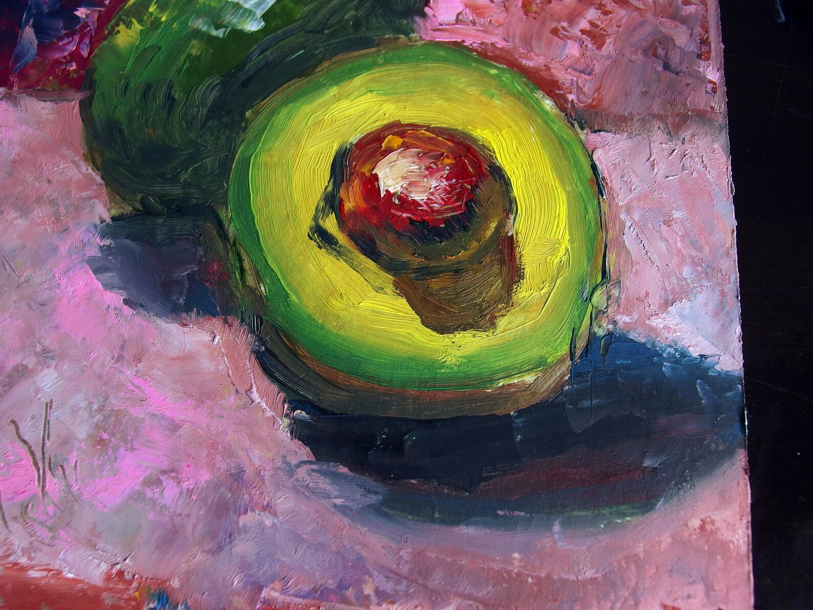 Avocado Oil Painting Original Art Kitchen Wall Decor, Gift Bar Cafe ...