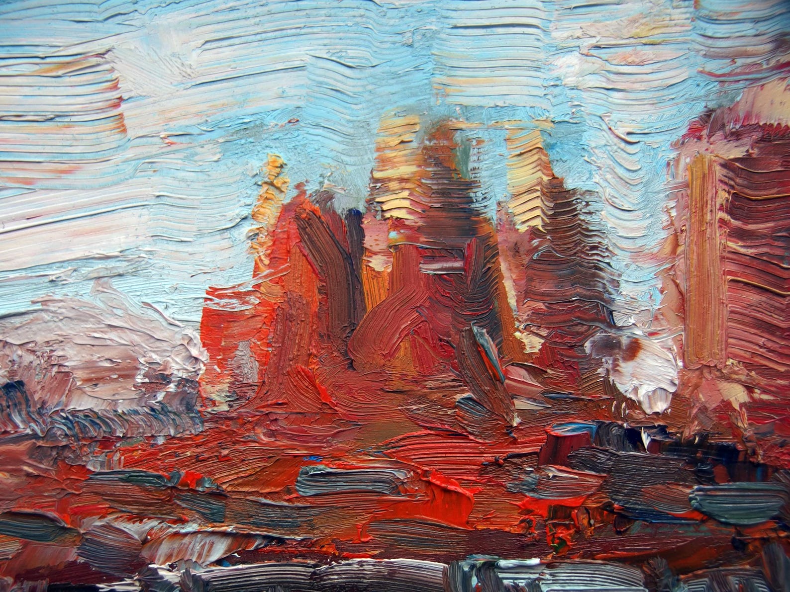 Arizona Art - Sedona Red Rocks Desert Landscape Oil Painting on ...