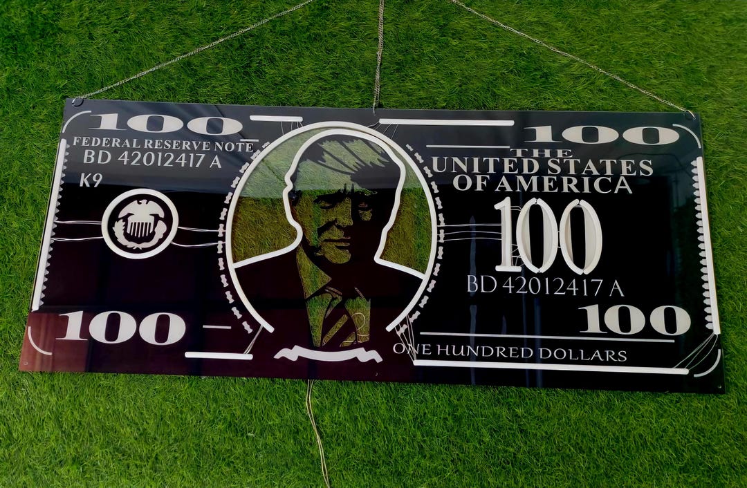 TRUMP Dollar Bill RGB LED Neon Sign - 47x20in - Includes Ac Adapter ...