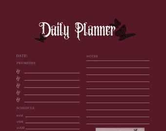 Daily Planner Printable - Celestial Soft Goth Aesthetic - Etsy