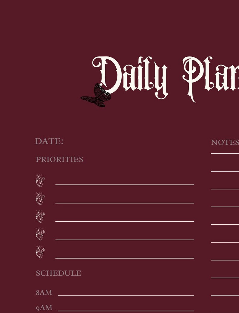 Planner Template Bundle - Soft Goth Aesthetic - Etsy