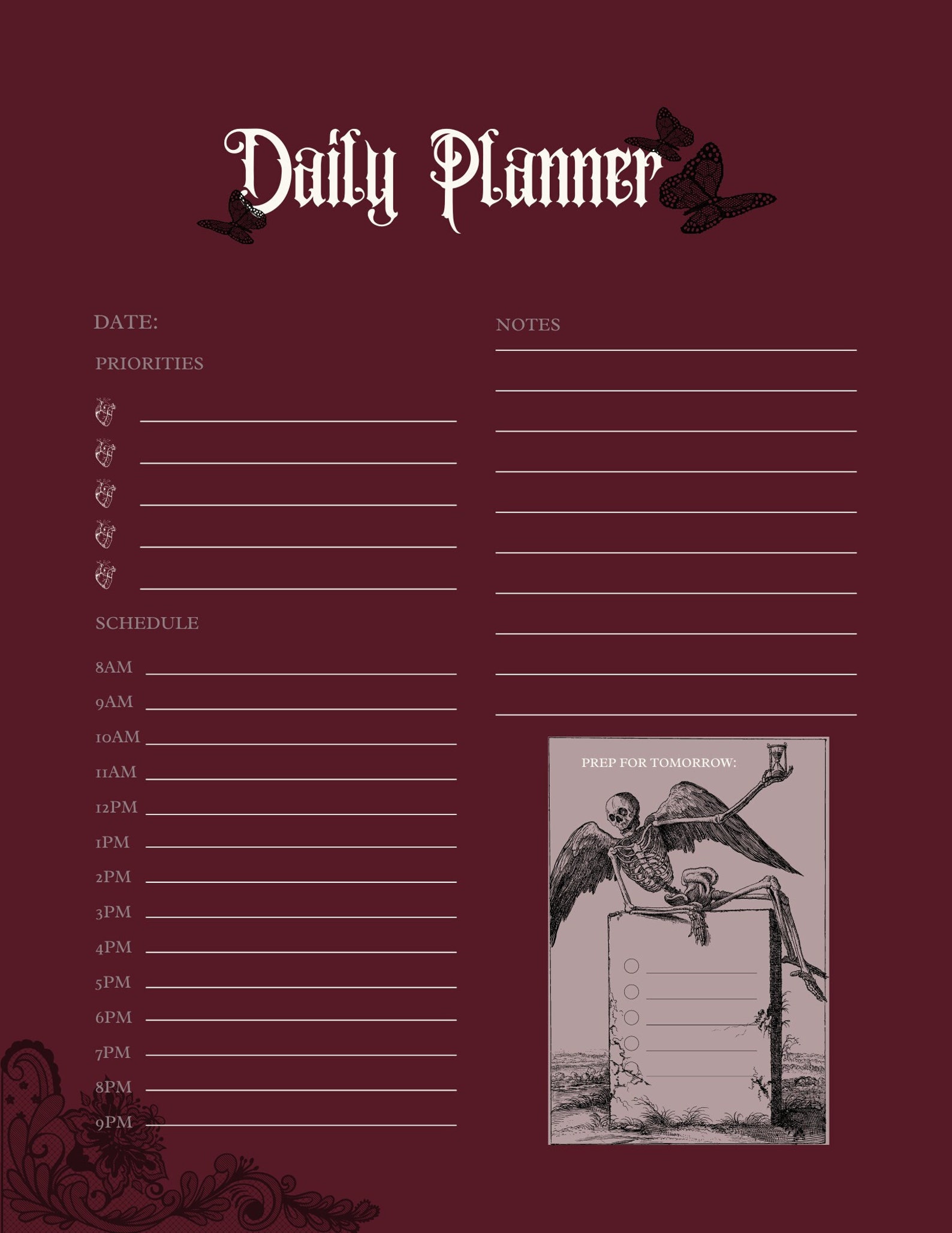 Planner Template Bundle - Soft Goth Aesthetic - Etsy