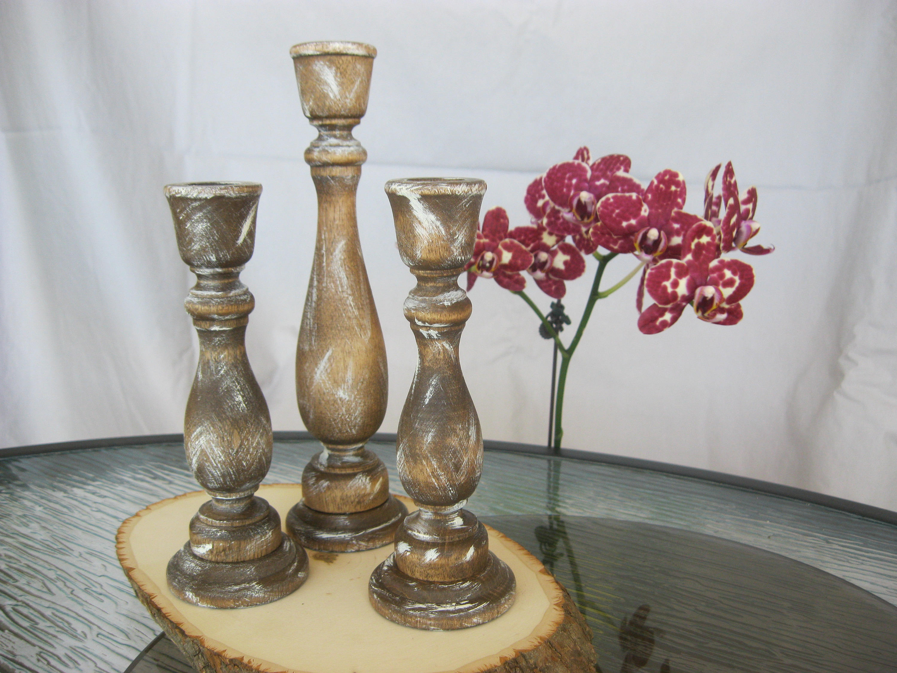 Set of 3 Custom Distressed Candle Holders. Great for Home | Etsy