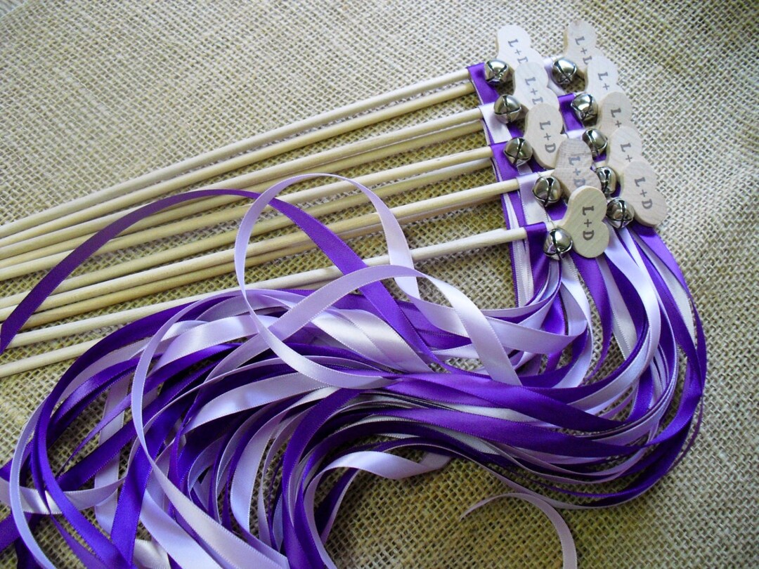 Wedding Wands SET OF 10 Personalized Rustic Heart Wedding Wands for ...