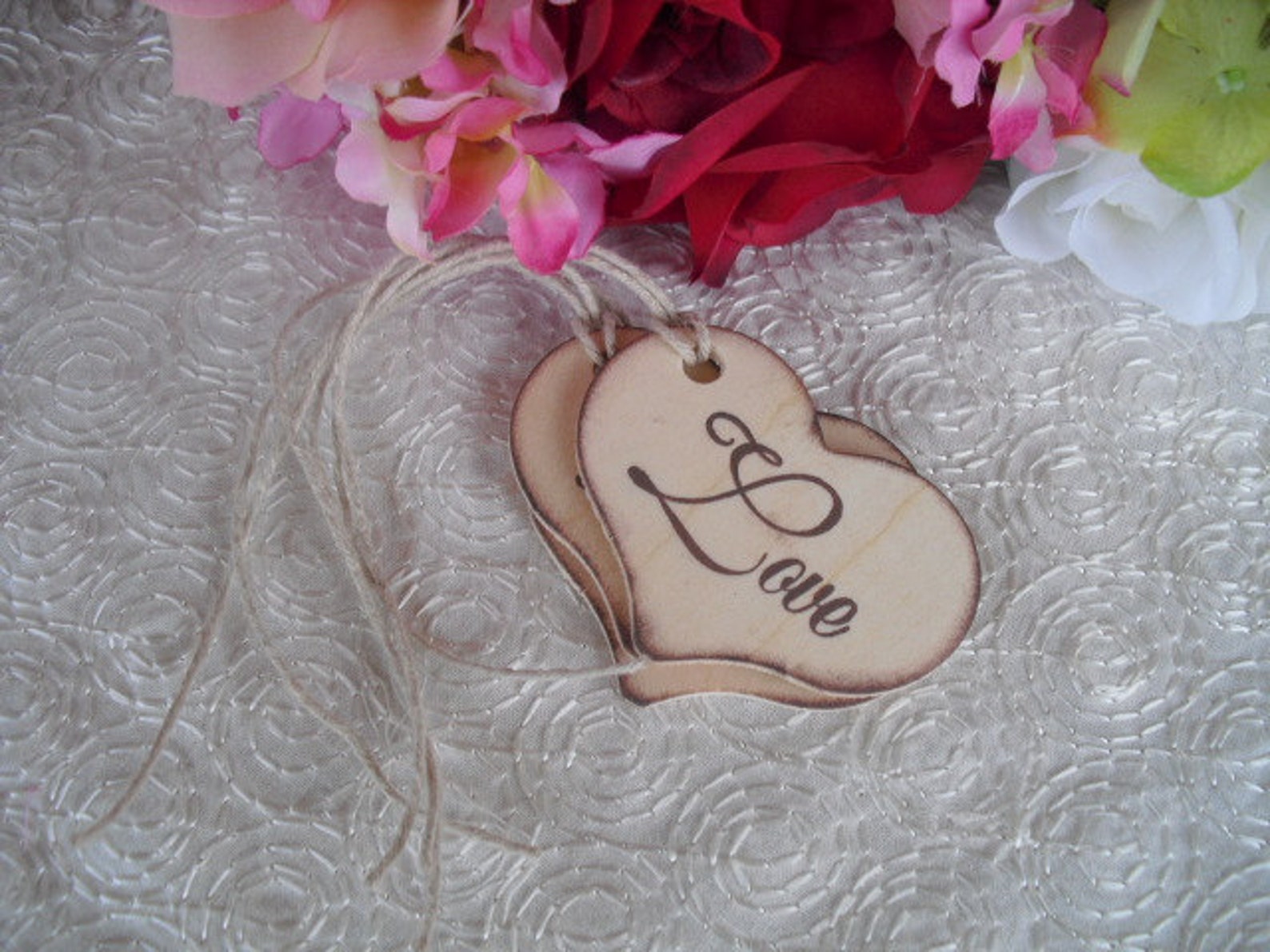 Heart Gift Tags SET OF 10 Rustic Heart With Love Wood Favor | Etsy