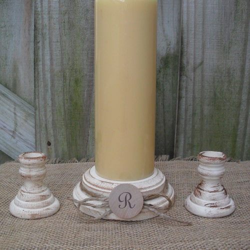 Unity Candle Holder Set Wedding Monogram Hurricane Glass - Etsy
