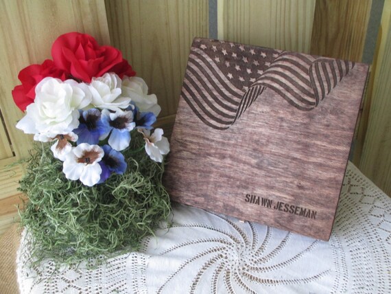 Rustic American Flag Keepsake Memento Box Item 1629 | Etsy