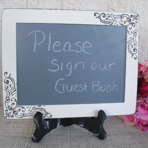 Chalkboard With Easel ONE LARGE Shabby Chic Damask Chalkboard With ...
