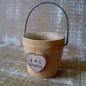 Rustic Wooden Personalized Mini Bucket Favor Containers Set of 10 Item ...