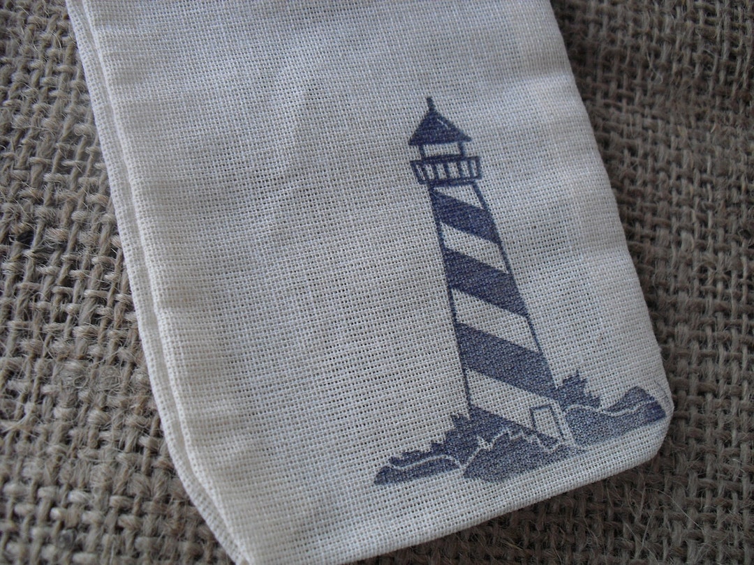 Favor Bags SET OF 10 3x5 Coastal Beach Lighthouse Favor Bags Gift Bags ...