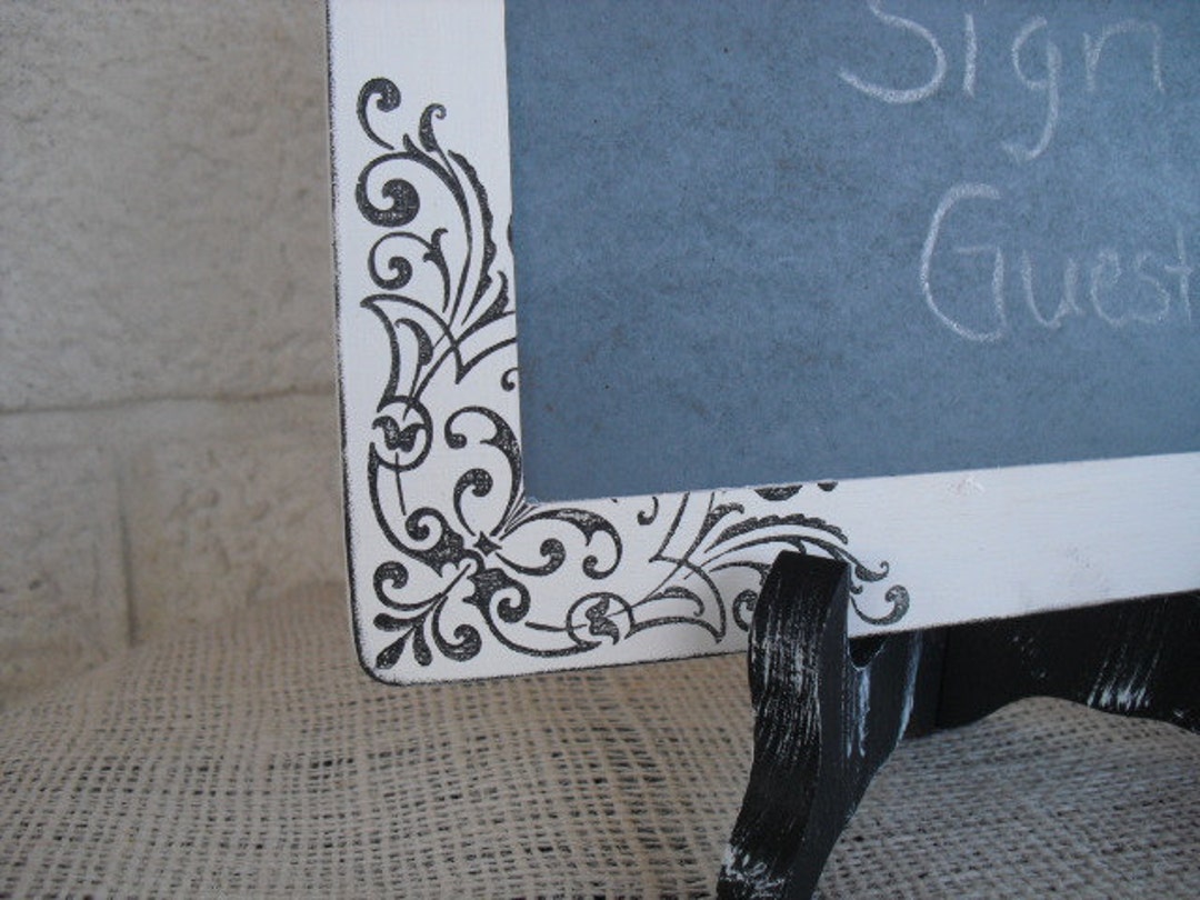 Chalkboard With Easel ONE LARGE Shabby Chic Damask Chalkboard With ...