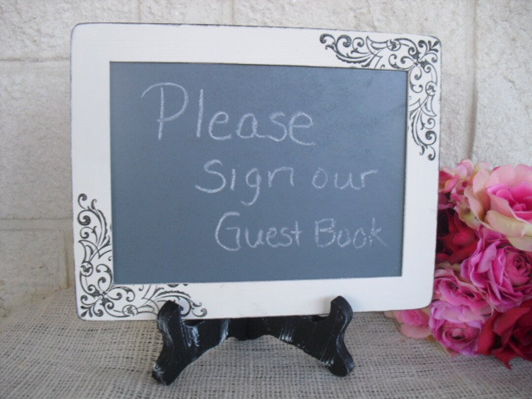 MEDIUM Shabby Chic Damask Chalkboards With EASELS for Signs and Table ...
