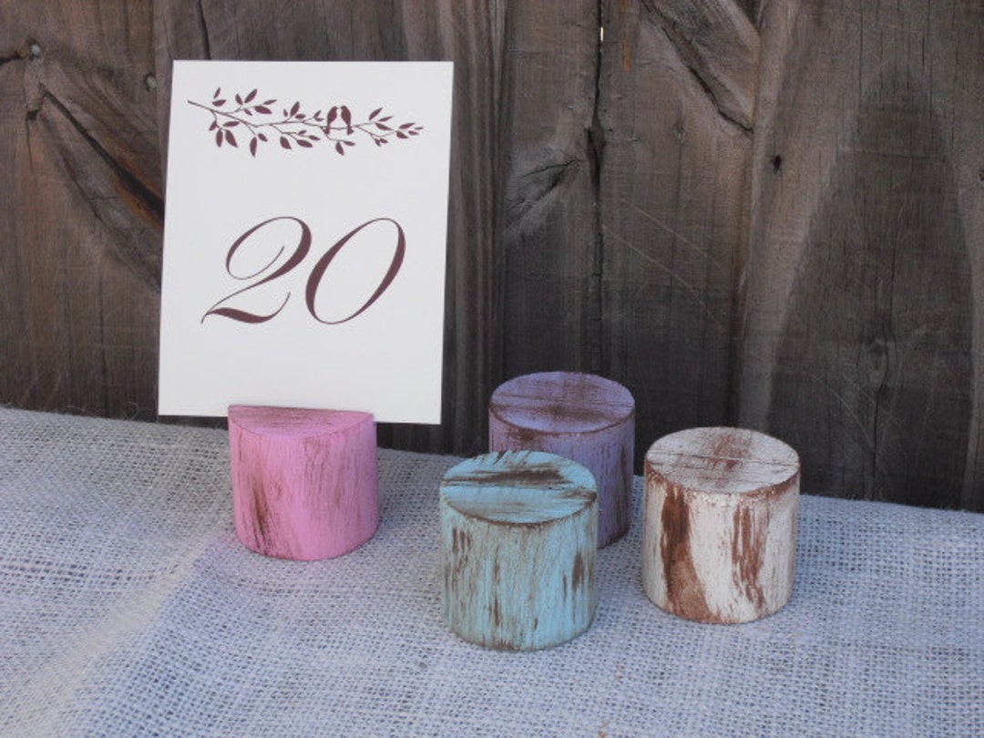 Shabby Chic Wood Table Number Holders you Choose Color Item 1018 - Etsy
