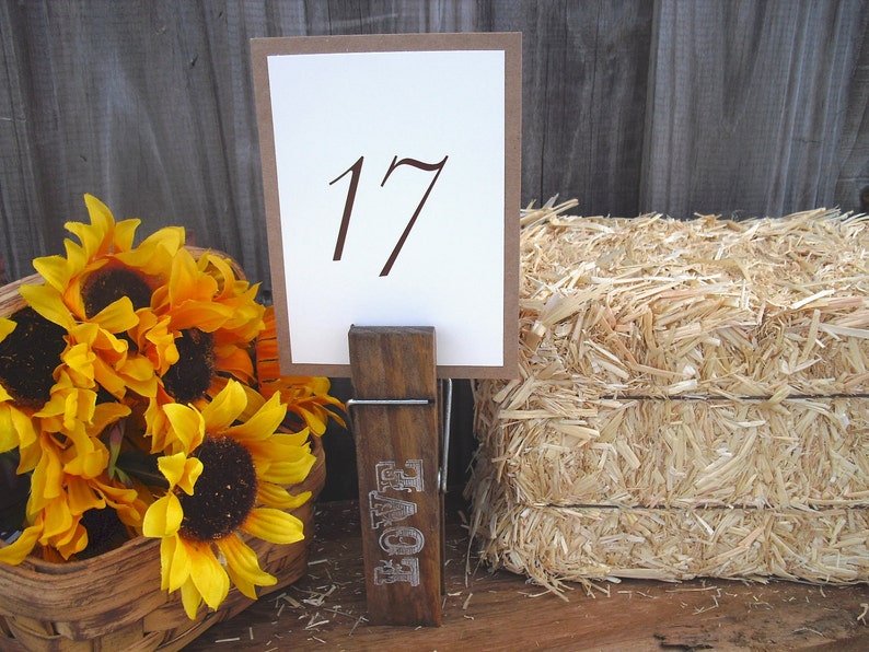 Giant Clothespin Western Rustic Table Number Holders Item - Etsy