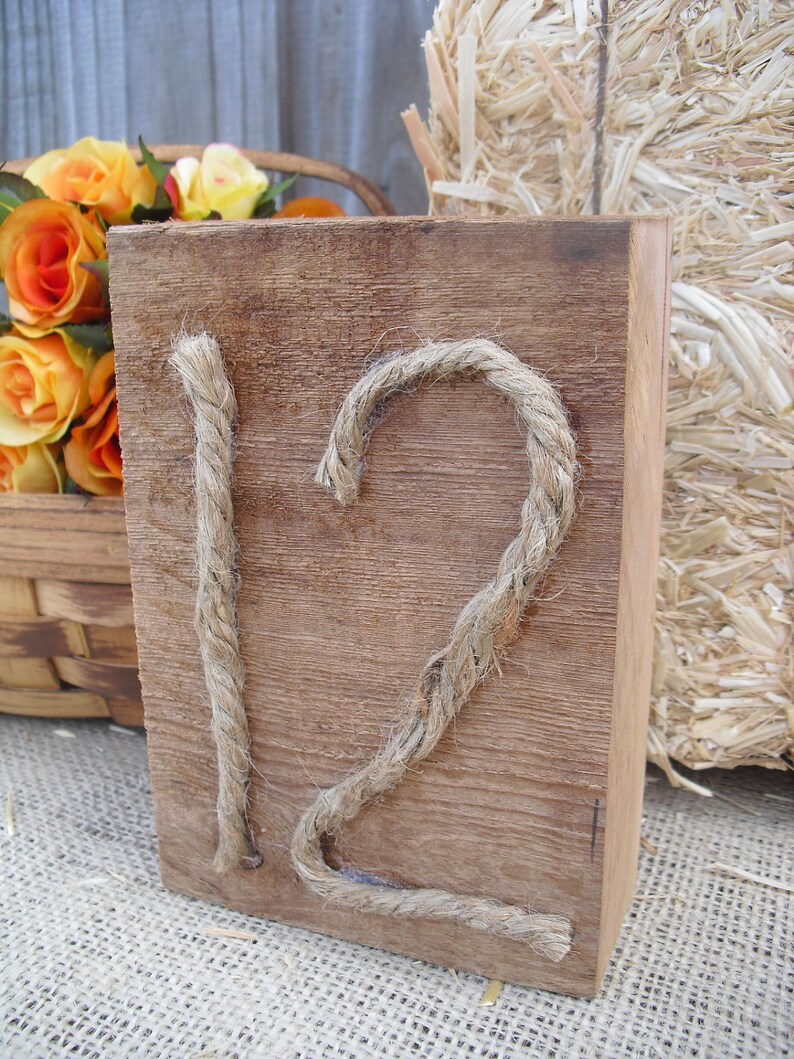 Table Number Cedar and Rope Rustic Wood Table Numbers Item - Etsy
