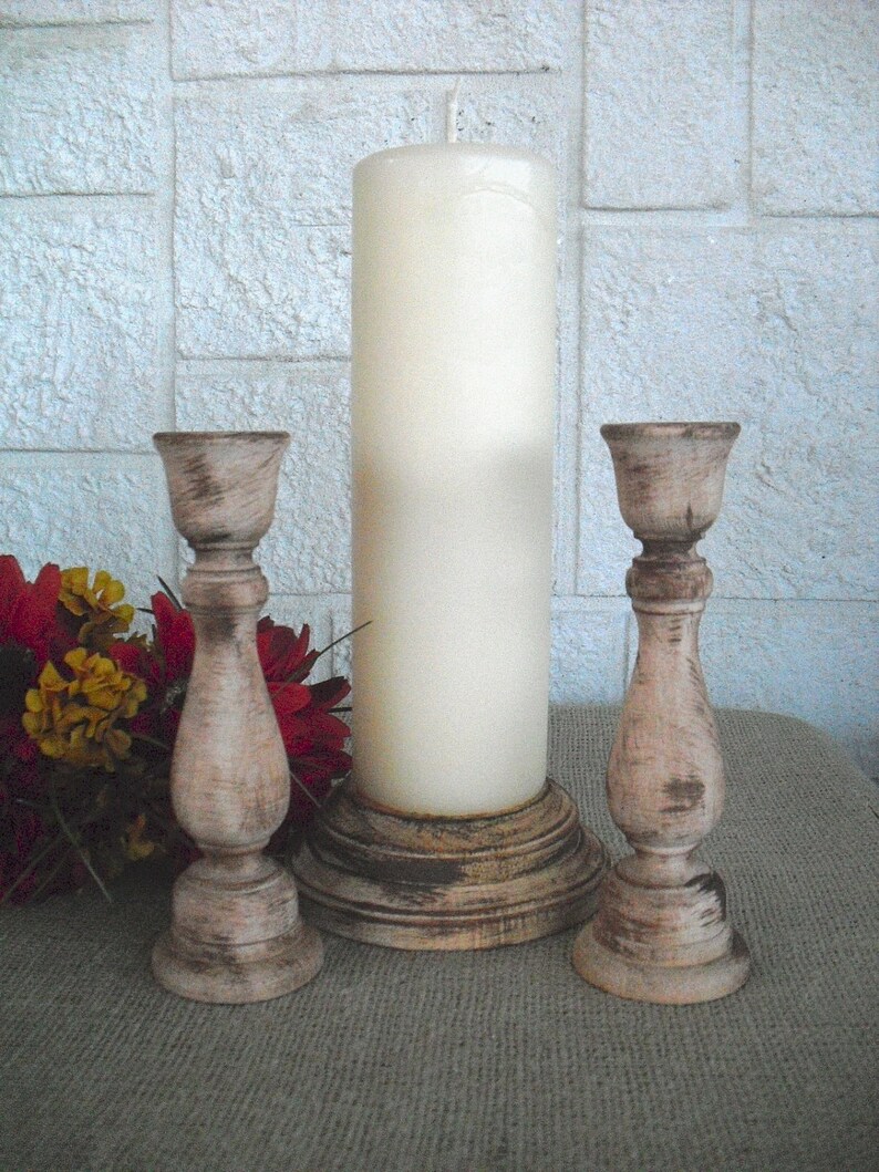 Rustic Barnwood Style Wood Unity Candle Set Item 1211 - Etsy
