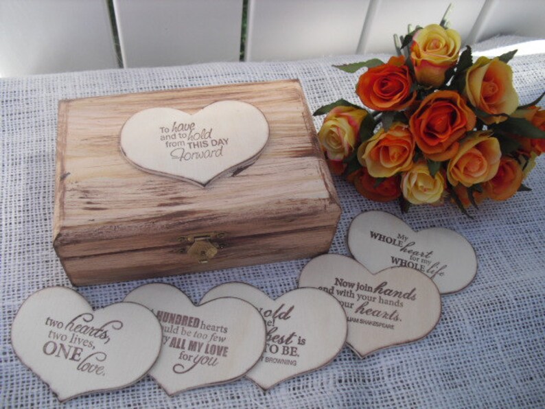 ONE Rustic Distressed Wood Ring Box You Choose Quote Ring - Etsy