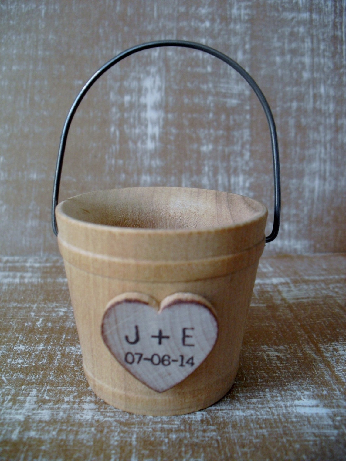 Rustic Wooden Personalized Mini Bucket Favor Containers Set - Etsy