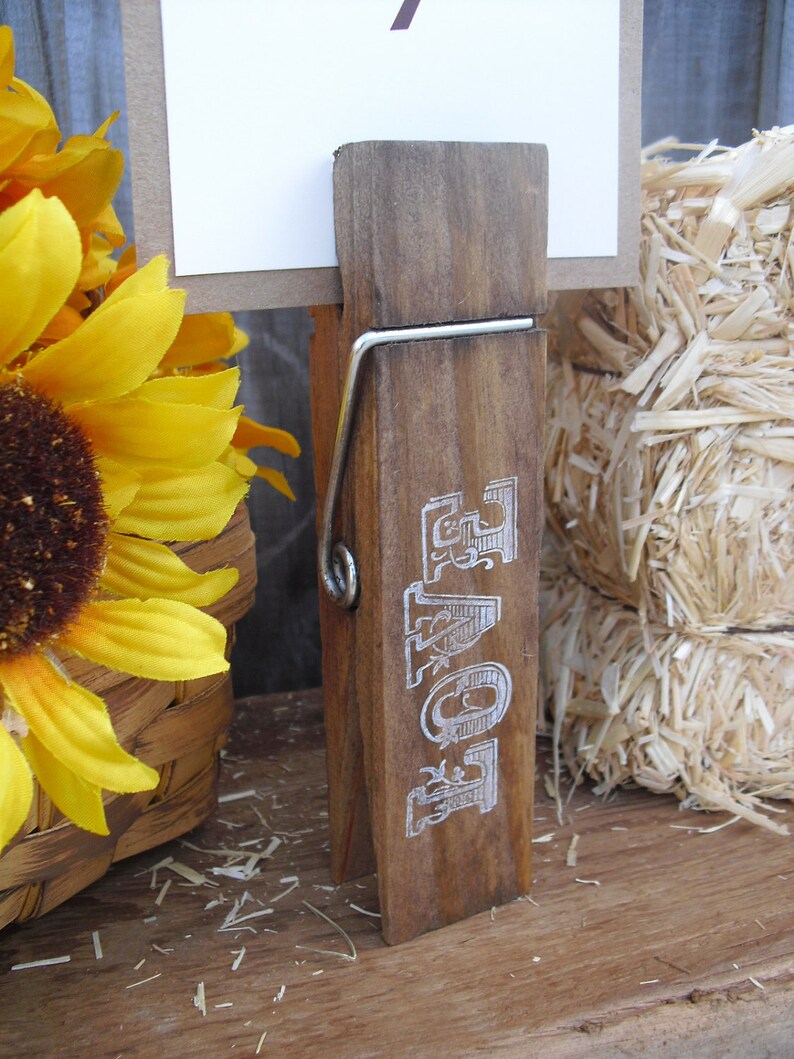 Giant Clothespin Western Rustic Table Number Holders Item - Etsy