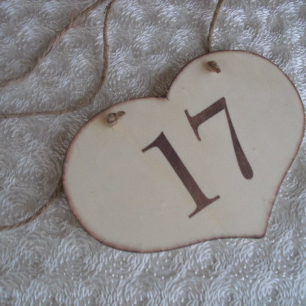 Heart Table Number - Etsy